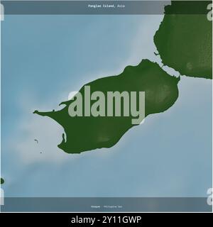 Panglao Island in the Philippine Sea on a colored elevation map Stock ...
