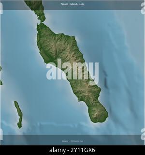 Panaon Island in the Philippine Sea on a colored elevation map Stock ...