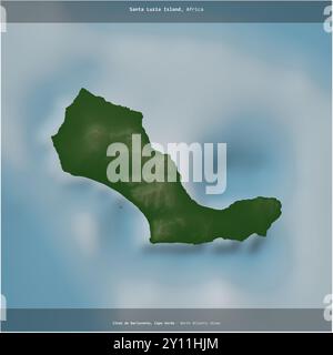 Santa Luzia Island in the North Atlantic Ocean on a topographic, OSM ...