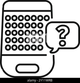 Search smartphone problem icon. Outline search smartphone problem ...