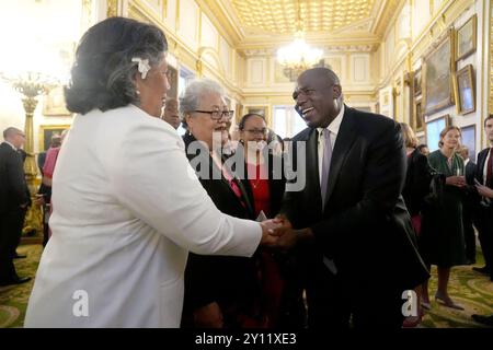 Foreign Secretary David Lammy greets King Charles III at the Mattatoio ...