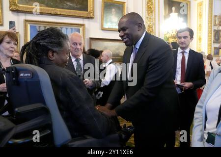 Foreign Secretary David Lammy greets King Charles III at the Mattatoio ...