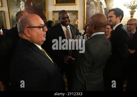 Foreign Secretary David Lammy greets King Charles III at the Mattatoio ...