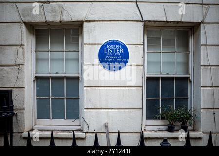 Joseph Lister Blue Plaque London - Inscription JOSEPH LISTER 1827-1912 ...