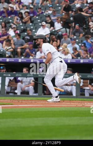 Colorado Rockies Sam Hilliard (16) at bat during an MLB Spring Training ...