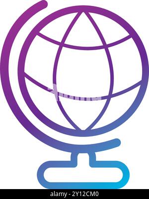 Globe symbol icon - blue gradient, isolated - vector illustration Stock ...