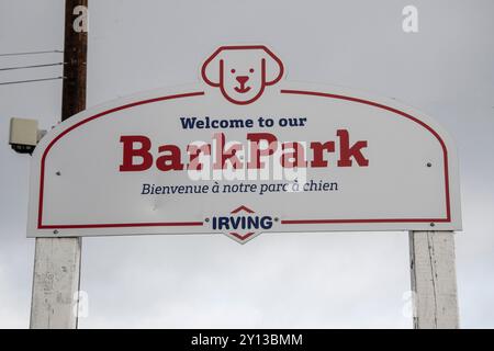 Welcome to our bark park sign at Irving Oil Big Stop in Goobies ...