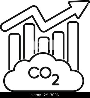 Carbon Dioxide CO2 Graph with Bar Chart vector concept icon or sign in ...