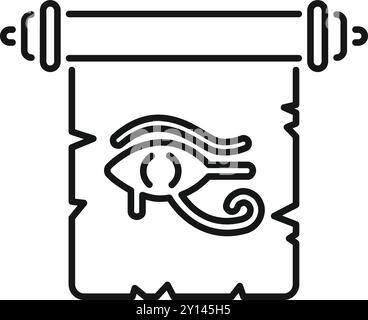 Ancient egyptian papyrus scroll depicting eye of horus symbol ...