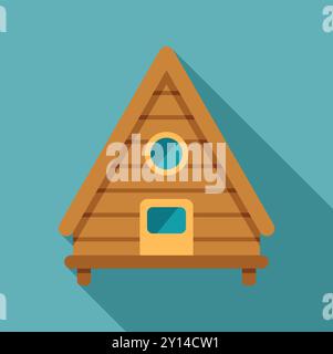 Illustration design of a triangle wood cabin Stock Vector Image & Art ...