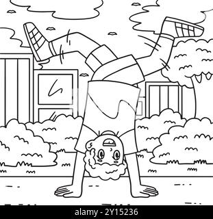 Breakdance B Boy Hand Stand Scissor Kick Isolated Stock Vector Image ...