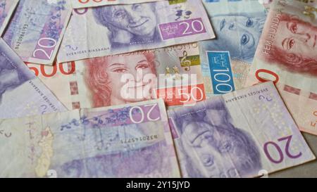 Swedish banknotes showcasing colorful krona currency from sweden with ...