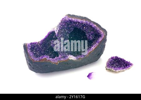 blue amethyst in front of black background Stock Photo - Alamy