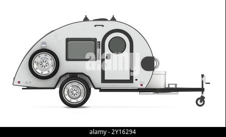Teardrop trailer isolated on white background. 3D illustration Stock ...