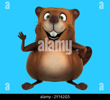 Fun 3D beaver saying hello Stock Photo - Alamy