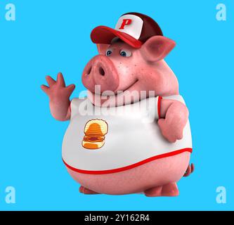 Fun 3D pig saying hello Stock Photo - Alamy