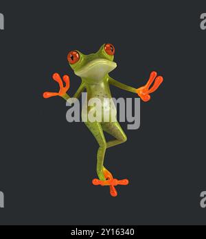 Fun 3D cartoon frog dancing Stock Photo - Alamy
