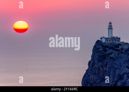 sunrise from the Formentor lighthouse, designed by Emili Pou in 1927 ...