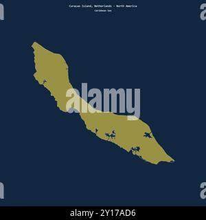 Curacao Island in the Caribbean Sea on a colored elevation map Stock ...