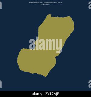Fernando Poo Island in the Gulf of Guinea on a topographic, OSM ...