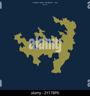 Linapacan Island in the Sulu Sea, belonging to Philippines, described and highlighted on a ...