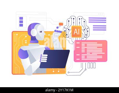AI-Supported Robotics and Automation abstract concept vector ...
