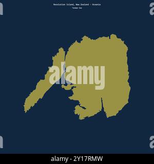 Resolution Island in the Tasman Sea, belonging to New Zealand, cropped ...