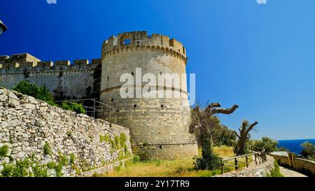 Ancient village and castle of Castro, Lecce,Puglia,Italy Stock Photo ...