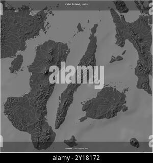 Cebu Island in the Philippine Sea on a colored elevation map Stock ...