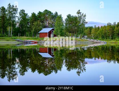 Overview of a small lake in Sweden Stock Photo - Alamy
