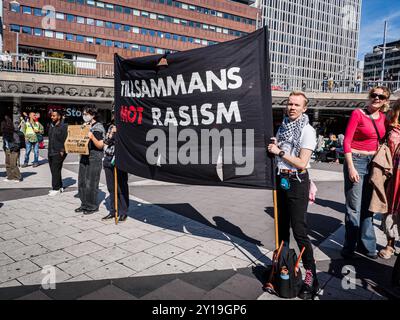 People during an anti-racism rally on Buchanan Street in Glasgow ...