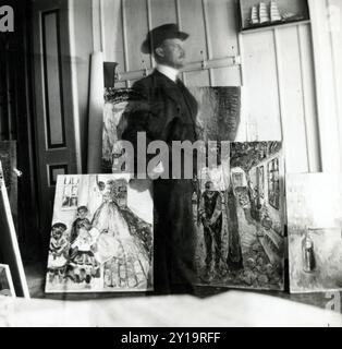 Edvard Munch - Self-Portrait at 53 Am Strom in Warnemünde Stock Photo ...