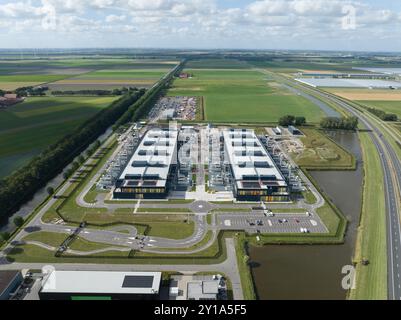 Data center in Middenmeer, Agriport. Birds eye view. Information ...