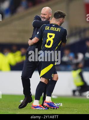 Scotland manager Steve Clarke with Billy Gilmour during a training ...