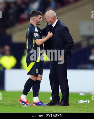 Scotland manager Steve Clarke with Billy Gilmour during a training ...