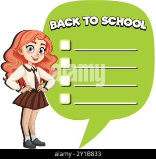 Girl with checklist for school preparation Stock Vector Image & Art - Alamy