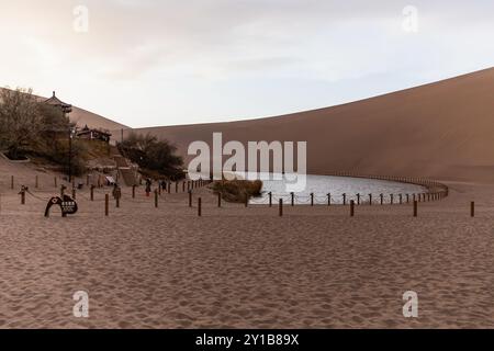 Gansu province Dunhuang Mingsha Crescent Spring,China Stock Photo - Alamy