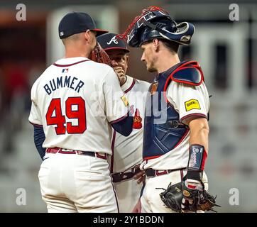 Atlanta Braves pitcher Aaron Bummer delivers in the fifth inning of a ...