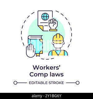 Workers compensation multi color concept icons Stock Vector Image & Art ...