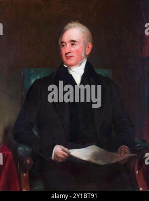 George Stephenson (1781-1848) on engraving from 1873. English civil ...