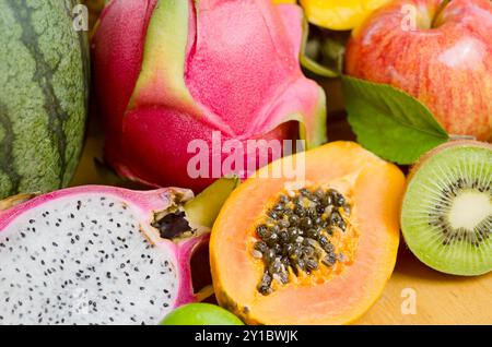 Set of tropical fruits. Shallow DOF Stock Photo - Alamy