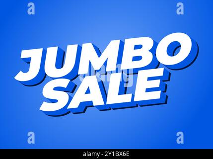 Jumbo sale. Text effect design in modern colors with 3D style Stock ...