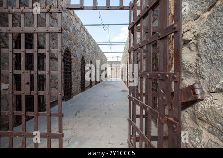 Yuma Territorial Prison rock walls and iron gates Stock Photo - Alamy