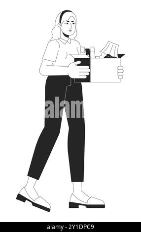 Getting fired line cartoon flat illustration Stock Vector Image & Art ...