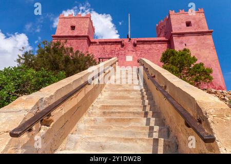 Stairs to the Saint Agathas Tower. Red Tower or Fort Saint Agatha. It ...