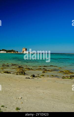 Frascone beach and Sant'Isidoro watchtower,Nardò,Puglia,Italy Stock ...