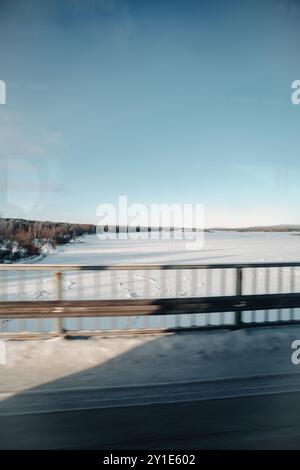 Lapland wilderness view from bus window in Rovaniemi Stock Photo - Alamy