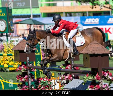 Calgary, Alberta, Canada, 5 September 2024. Martin Fuchs (SUI) riding ...