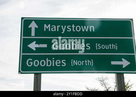 Directional sign to Goobies and Marystown on NL 210 in Goobies ...