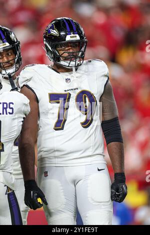 Baltimore Ravens offensive tackle Ronnie Stanley (79) takes to the ...